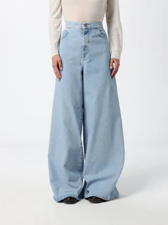 Max Mara Jean wide leg taille haute en denim de coton