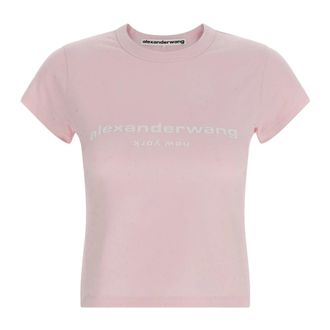 Alexander Wang Femme, Tops, Rose, Taille: 36 FR Logo Baby Tee