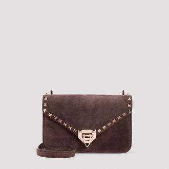 Valentino Garavani Petit sac &agrave; bandouli&egrave;re en daim Rockstud Valentino Garavani