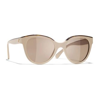Chanel Schmetterlingssonnenbrille - - Accessories - Damen - Wei&szlig; - 54 MM