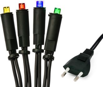 Hellum mini LED-Lichterkette innen, 220V strombetrieben Lichterkette bunt 30er LED beleuchtete Länge 4,35m, Kabel grün Wohnzimmer Dekoration Weihnachtsbaum S