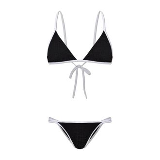 Balmain Monogram Lycra Badeanzug - - Swimwear - Damen - Schwarzk - XS