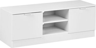 Beliani Beliani - Meuble tv 2 &Eacute;tag&egrave;res 2 Tiroirs de Rangement 102 cm Style Scandinave Panneau de Particules Blanc Winnipeg