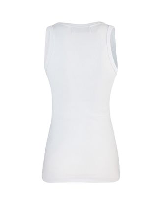 Fiorucci Womens Ribbed Cotton Tank Top White Vests & Tops