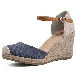 White Mountain White Mountain Shoes Mamba Womens Espadrille Wedge, Denimblue/Fab, 8 M
