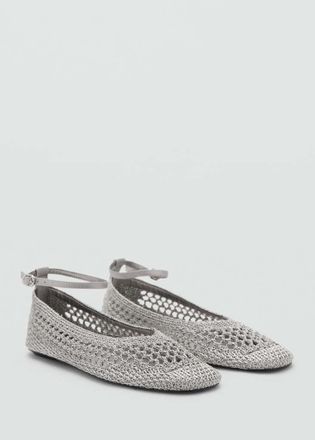 Mango Ballerines en crochet avec bride argent - Femme - 35 - MANGO
