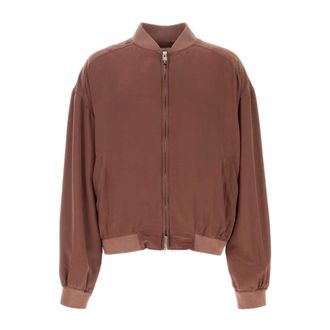 Versace Homme, Vestes, Brun, Taille: L Antiqued Silk Bomber Jacket