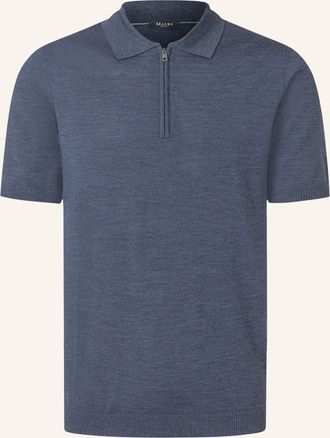 Maerz Maerz Muenchen Strick-Poloshirt Aus Merinowolle blau