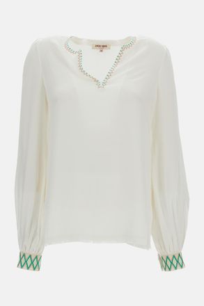 Emporio Sirenuse Bluse Aus Echter Seide Mit Stickerei