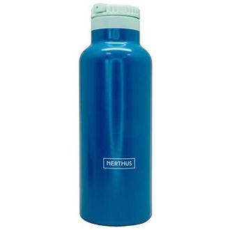 Nerthus Kitchenware Hei&szlig;e und kalte doppelwandige Thermos Sportflasche mit Strohhalmverschluss
