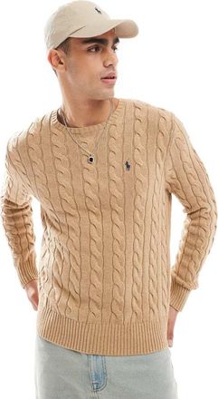 Polo Ralph Lauren Driver - Pull en maille torsadée de coton avec logo emblématique - Camel chiné-Neutre