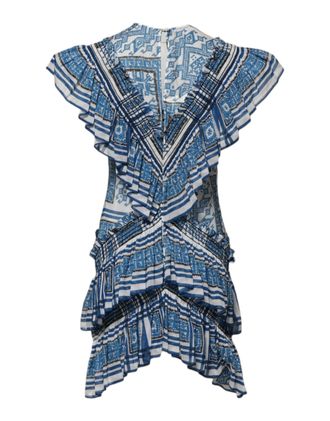 Philosophy di Lorenzo Serafini Geometric Print Tiered Dress - Blue