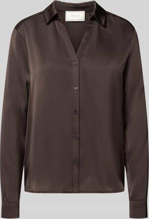 Neo Noir Bluse mit V-Ausschnitt und Knopfleiste