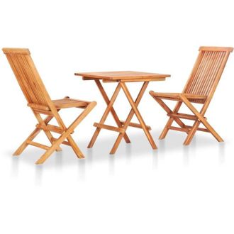 vidaXL 3-tlg. Bistro-Set Klappbar Teak Massivholz - Vidaxl