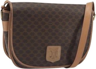 Celine Pre-owned Vintage Macadam Canvas Shoulder Bag - Femme - Pre-owned - Brun - Taille: ONE Size