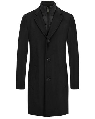 Tom Rusborg Softer Mantel aus Woll-Mix mit heraustrennbarer Steppblende in