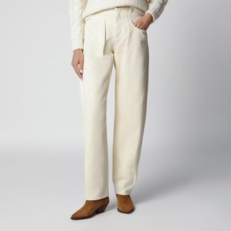 Isabel Marant Barrel-Jeans Lisha aus Baumwoll-Denim in Beige