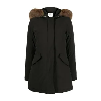 Woolrich Femme, Manteaux, Noir, Taille: 42 FR Parka de Luxe Arctique en Raton Laveur