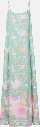 Juliet Dunn Maxikleid aus Baumwolle und Leinen