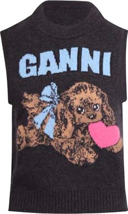 Ganni Femme, Pulls, Noir, Taille: 40 FR Puppy Wool Vest