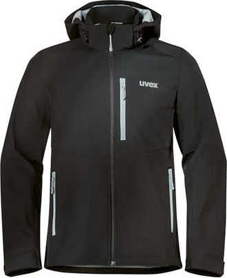 Uvex Tune-up Veste softshell pour homme - Imperméable et coupe-vent - Veste demi-saison pour les loisirs et le travail, Noir réfléchissant, XL