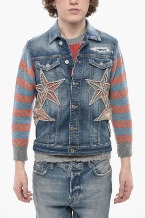 Dsquared2 Denim Gilet STAR with See-Through Details Dsquared2