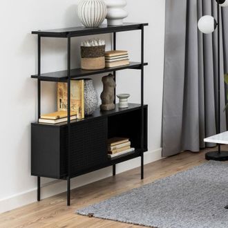 ebuy24 Ebuy24 - Etagère 3 niveaux avec rangement 94x27x113,8 cm noir - jaysi