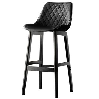 Generic Barhocker, Barst&uuml;hle mit R&uuml;ckenlehne, Holzbeinen und Fu&szlig;st&uuml;tze, K&uuml;cheninsel-Esszimmerstuhl aus PU-Leder, gepolsterter Tresenhocker, 136 kg