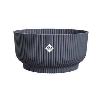 ELHO Vibes Fold Bowl 25 - Blumentopf für Innen - 100% recyceltes Plastik - Ø 24.9 x H 12.1 cm - Schwarz/Anthrazit