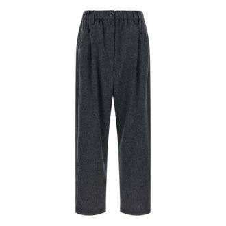 Brunello Cucinelli M&eacute;lange Wollhose - - Trousers - Damen - Grau - XS