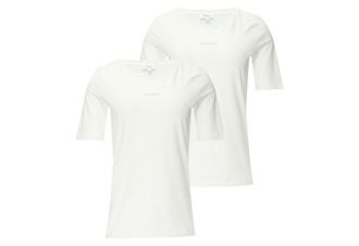s.Oliver T-Shirt Label-Shirt (2-tlg) kurzarm, Rundhals, Logo, im 2er Pack