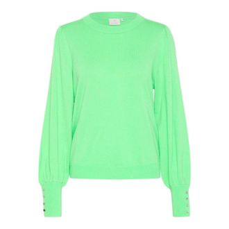 Kaffe Pull en maille KAlizza &agrave; col rond - Femme - Pulls - Vert - Taille: 44 FR