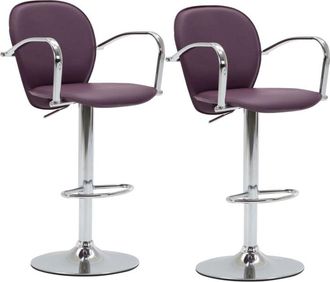 vidaXL Barhocker mit Armlehne 2 Stk. Lila Kunstleder Vidaxl