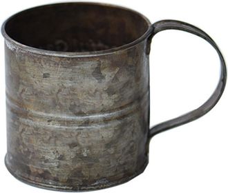 DOITOOL Rustikaler Retro Blumeneimer aus Metall Kleiner Gartenblumenbeh&auml;lter mit Henkel Dekorativer Pflanzk&uuml;bel f&uuml;r Tisch und Gartendeko