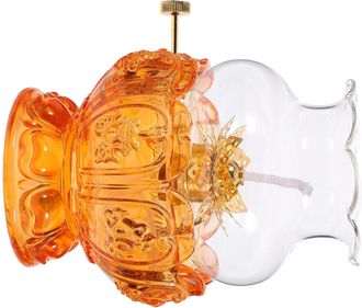 Angoily Vintage Glas &ouml;llampe mit Farbverlauf Kerosin tischlampe f&uuml;r Innen Dekorative Stabile Petroleumlampe aus Glas und Metall Notlicht und Tischdeko Warmes 