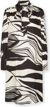 Elena Miro Femme, Robes, Noir, Taille: 50 FR Robe en twill de viscose imprim&eacute;