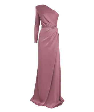 Alex Perry One-shoulder Twisted Gown in Satin Crepe Size XL