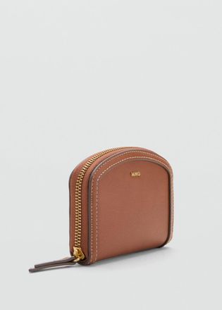 Mango Portefeuille effet saffiano marron moyen - Femme - Taille unique - MANGO