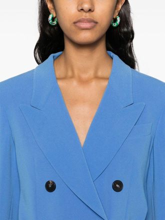 Alberto Biani Double-Breasted Cady Blazer - Blue