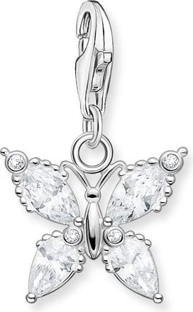 Thomas Sabo Damen Charm-Anhänger Schmetterling weiße Steine Charm Club 925 Sterlingsilber 1862-051-14