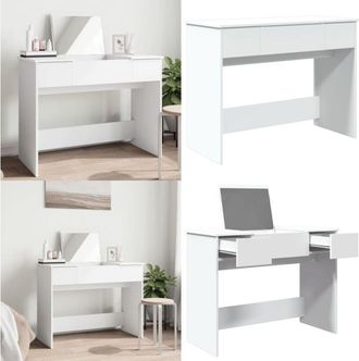 vidaXL Vidaxl - Schminktisch mit Spiegel Weiß 100x45x76 cm - Schminktisch - Kosmetikschrank - Badezimmermöbel - Spiegelschrank - Makeup Tisch - Home & Living