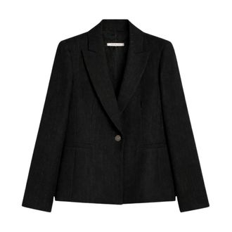 Pennyblack Femme, Vestes, Noir, Taille: 42 FR Pinstriped Lurex Diagonal Blazer