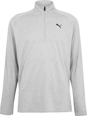 Puma Performance Oberteil f&uuml;r Herren, mit kurzem Rei&szlig;verschluss, Ma&szlig;geschneidert, Lang&auml;rmlig (Grau)