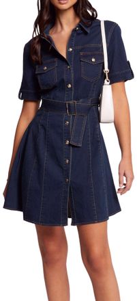 Morgan Damen-Skater-Jeanskleid, kurz, Raw Denim, Gr&ouml;&szlig;e 38