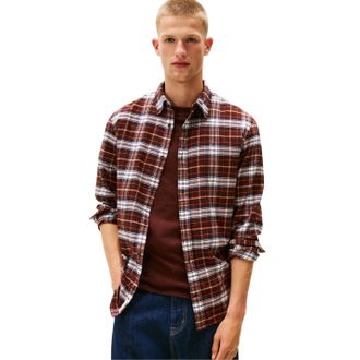 Tommy Jeans Lang&auml;rmliges Hemd aus kariertem Flanell f&uuml;r Herren (Braun)