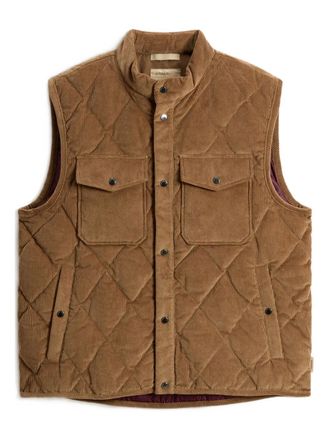 Woolrich gilet matelassé en velours côtelé - Marron