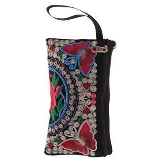 BESTONZON Paquet &agrave; Main Vintage Brod&eacute; de Fleurs et Pochette Ethnique pour Femme Paquet de Soir&eacute;e Compact Porte-Monnaie Pratique Pochette de Fleur pour F&ecirc;te et U