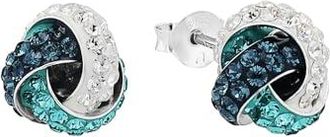 Amor boucles doreilles en argent sterling 925 pour femmes, avec cristal, 1 cm, argent, Livré dans une boîte cadeau de bijoux