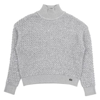 Elisabetta Franchi Femme, Pulls, Gris, Taille: 42 FR Top en boucl&eacute; avec sequins