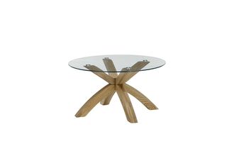 M&ouml;belando Couchtisch BISIRA aus Glas, Massivholz in holzfarben. Abmessungen (BxHxT) 80x40x80 cm